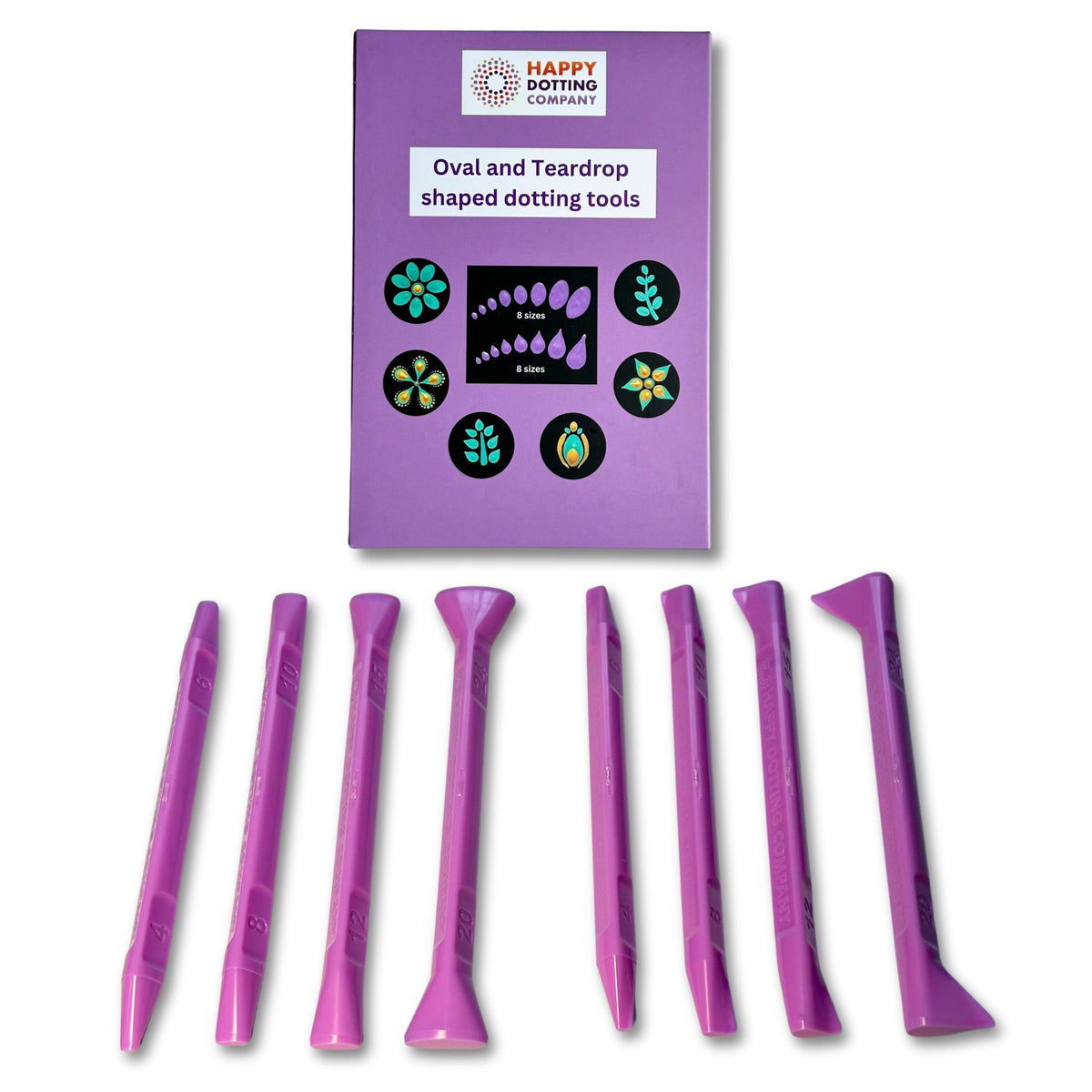 Oval and Teardrop dotting tools - 8pc double ended set– Happy Dotting ...
