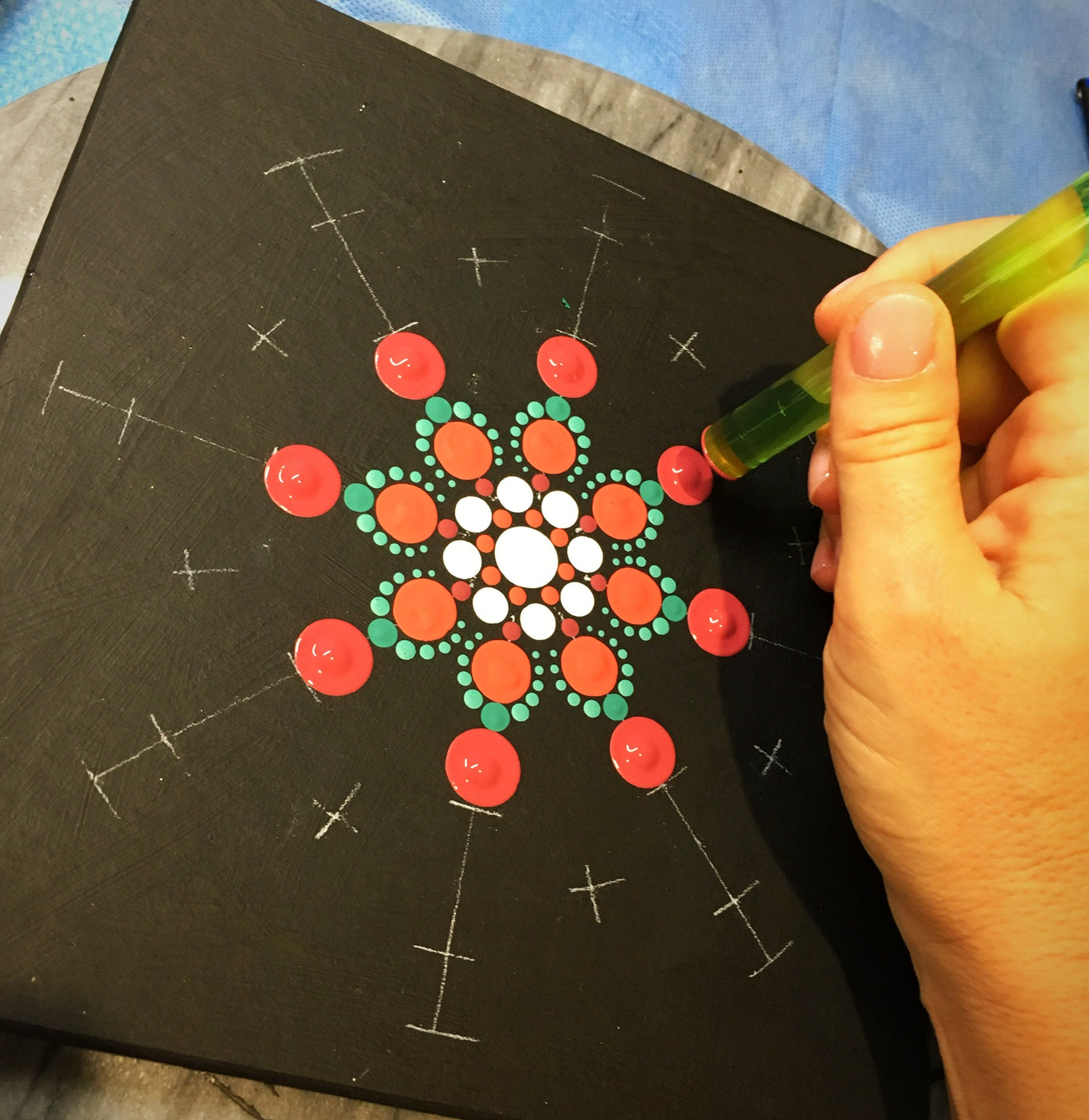 Dotting Tools Set, 10 colourful tools for dot art mandala painting - b ...