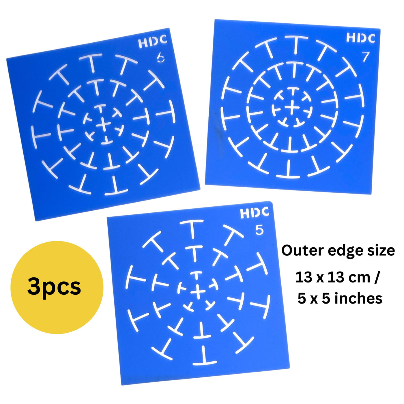 3-Piece Silicone Mandala Stencil Set – 5, 6 & 7 Segment Guides | Flexi ...